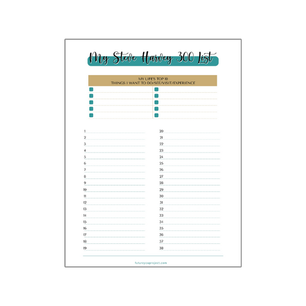 Steve Harvey Inspired 300 List - The Future You Project